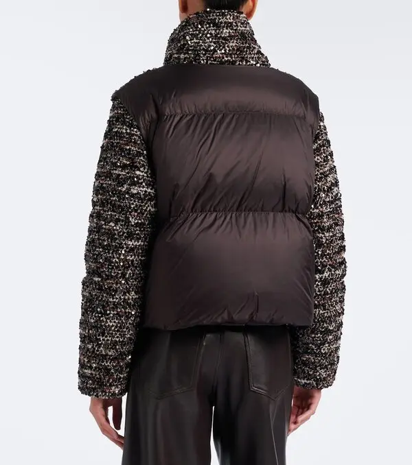 Moncler Poetique Sequined Bouclé Down Jacket