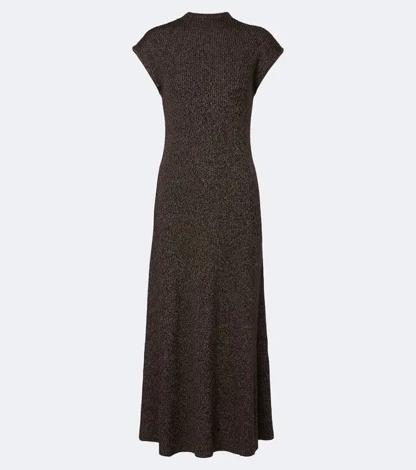 Ralph Lauren Windi Silk And Wool-blend Maxi Dress - Brown