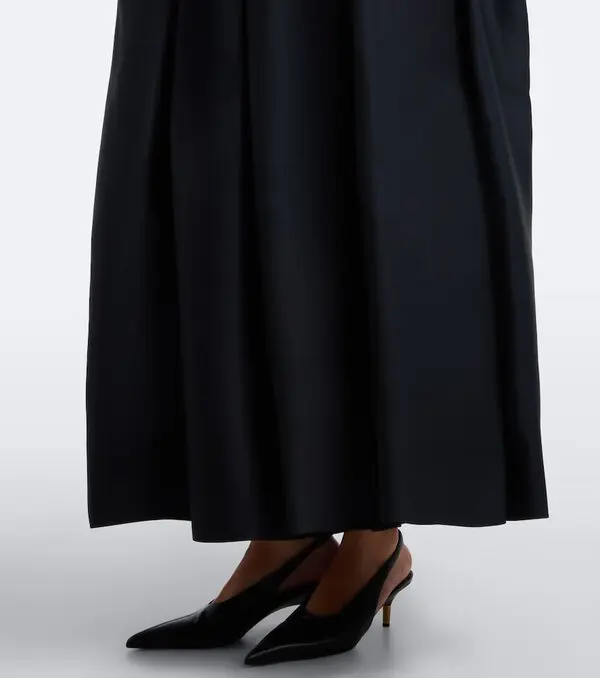 Khaite Adara Pleated Silk Maxi Skirt
