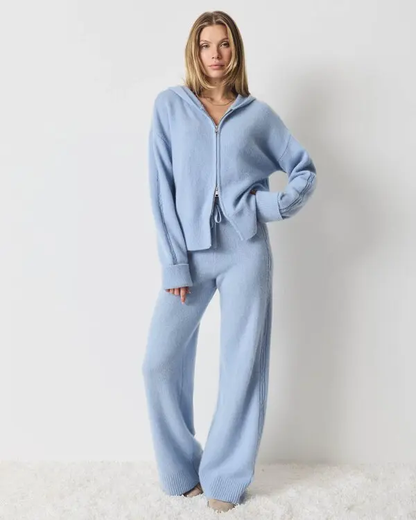 Splendid Tori Cashmere Cable Knit Zip Up - Shell