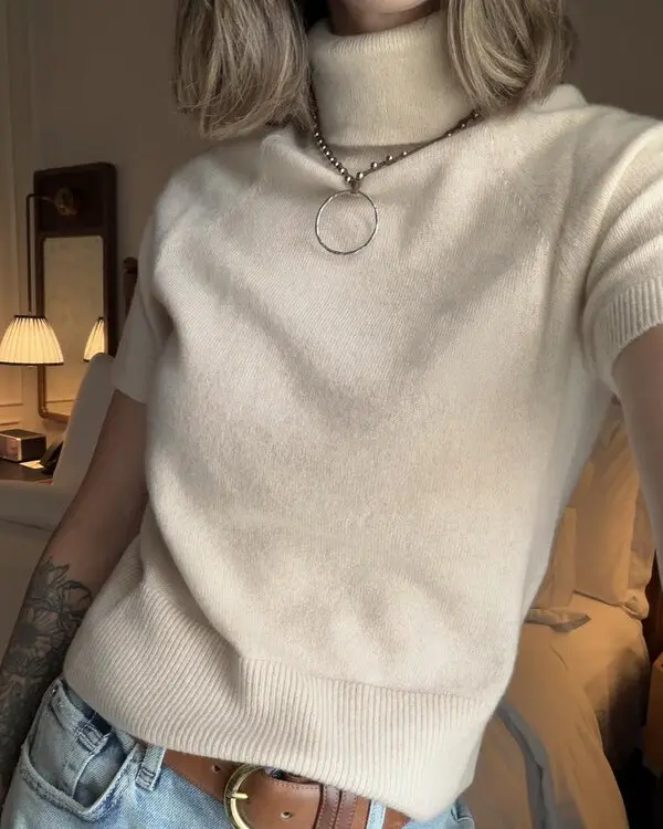 Splendid Tori Cashmere Short Sleeve Sweater - Java