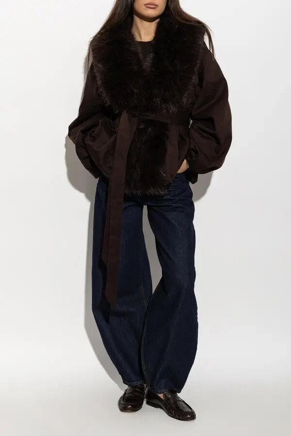 ROTATE BY BIRGER CHRISTENSEN Heated Jacket With Faux Fur