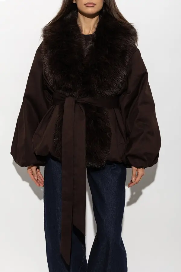 ROTATE BY BIRGER CHRISTENSEN Heated Jacket With Faux Fur