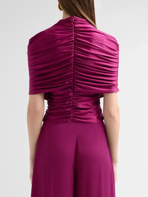 Lapointe Pleated Foldover Blouse