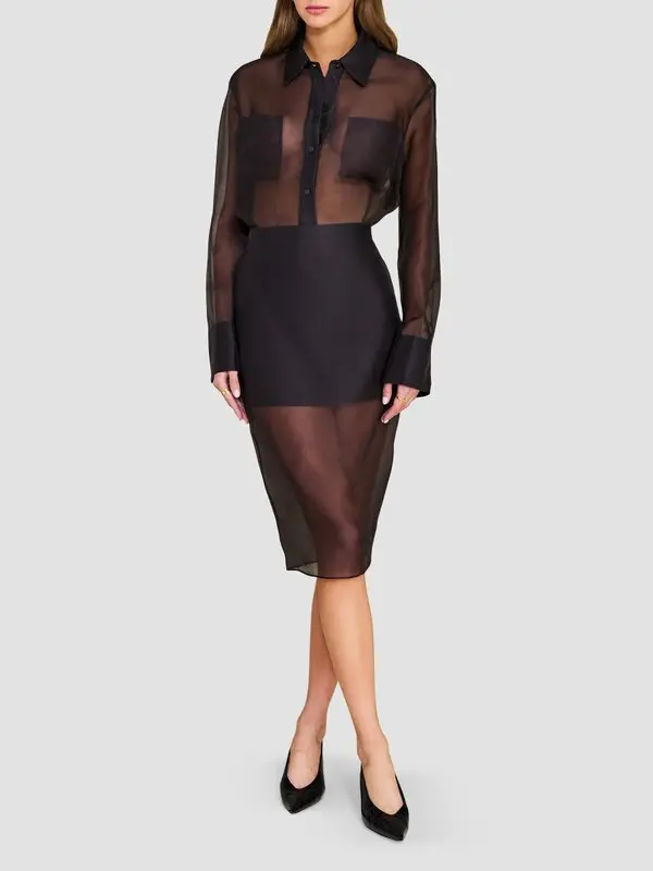 SEROYA Elda Sheer Midi Skirt