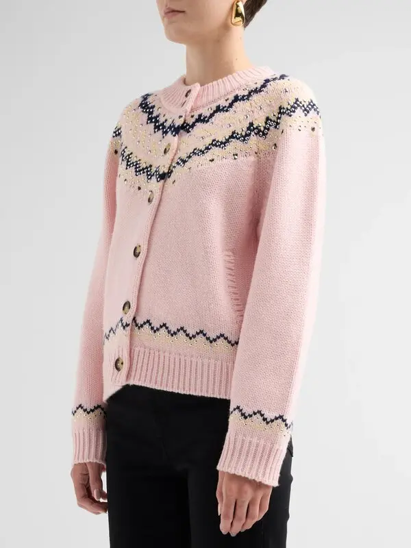 Rag & Bone Fallon Stud Fair Isle Cardigan