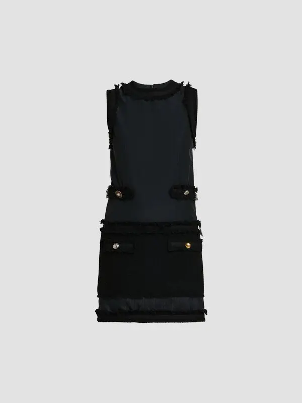 Moschino Wool-blend Shift Dress - Multi Black