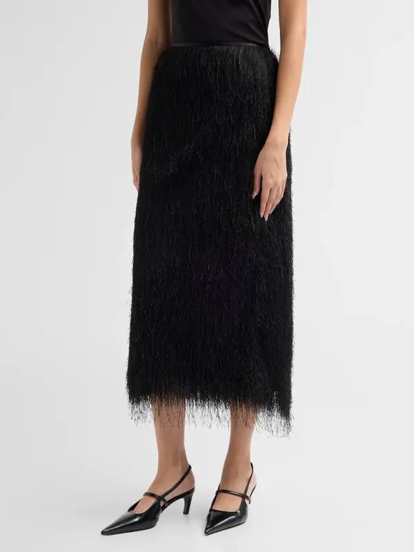 A.L.C. Phoebe Fringed Midi Skirt