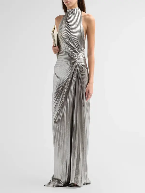 A.L.C. Romy Metallic Plissé Gown