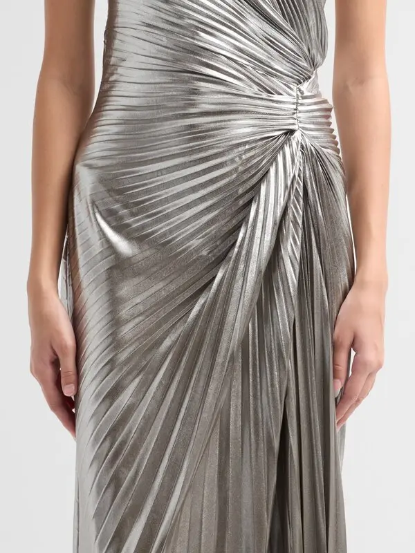 A.L.C. Romy Metallic Plissé Gown