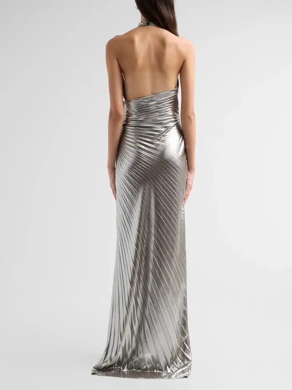 A.L.C. Romy Metallic Plissé Gown