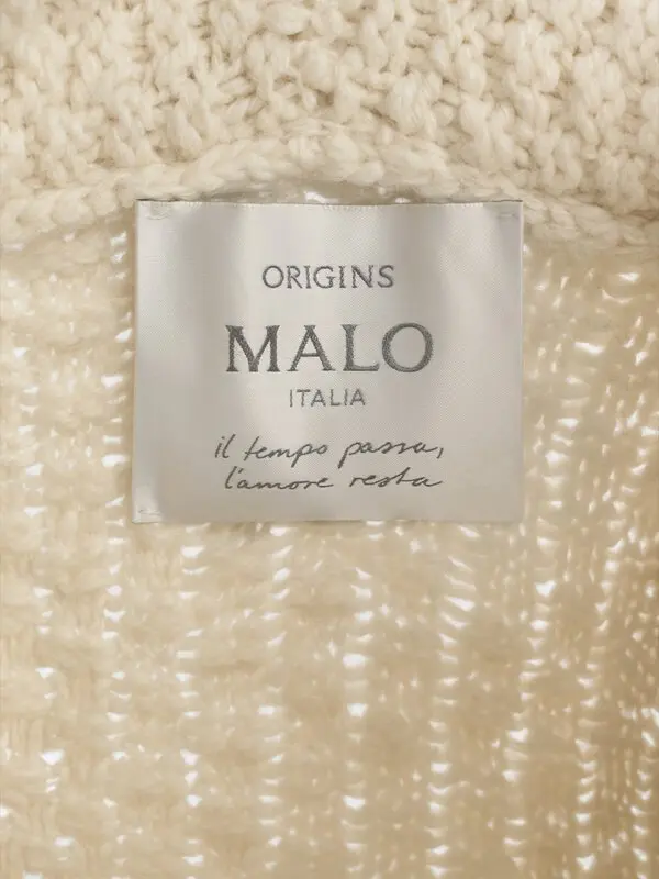 Malo Rice-stitch Wool-cashmere Tie-waist Cardigan