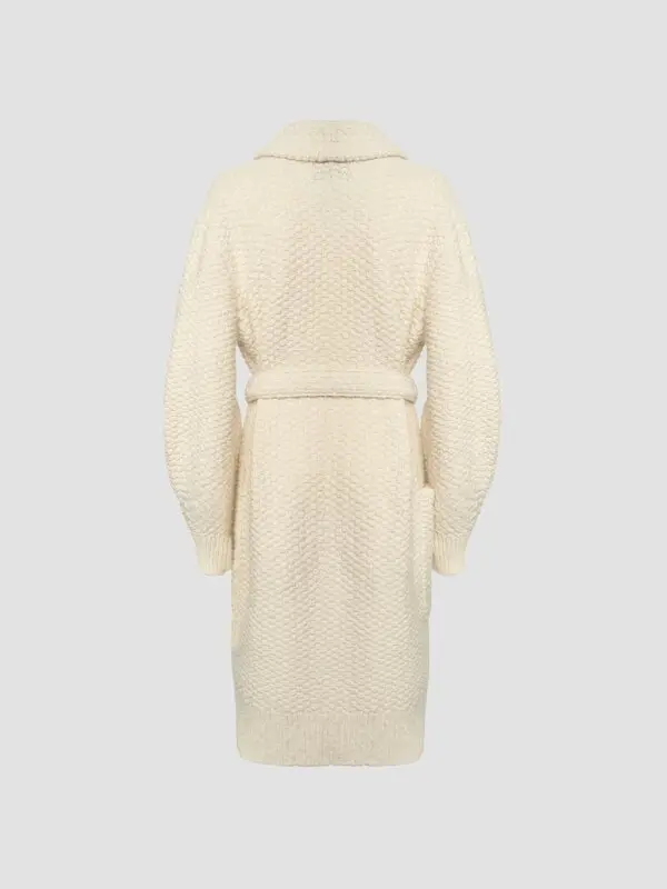 Malo Rice-stitch Wool-cashmere Tie-waist Cardigan