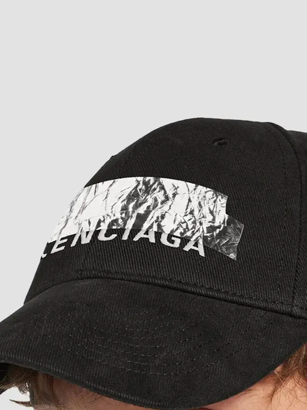Balenciaga Silver Tape Back Cap