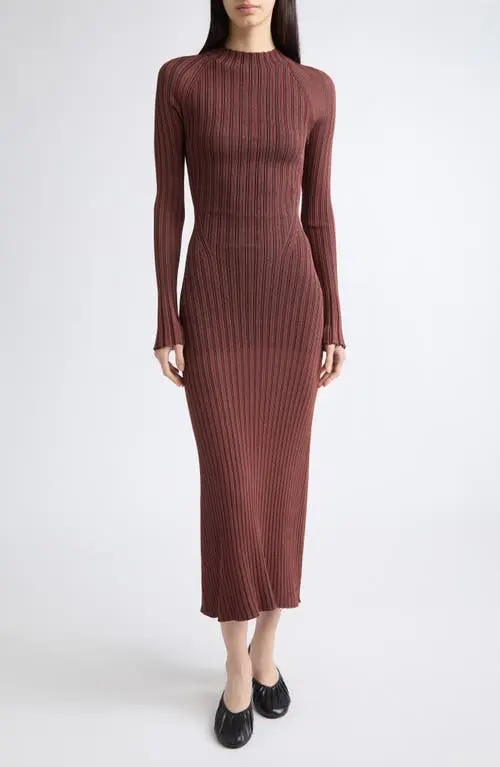 Proenza Schouler Roux Viscose & Silk Rib Midi Dress - Copper