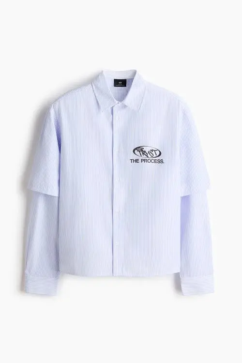 H&M Relaxed-fit Layered-look Printed Shirt