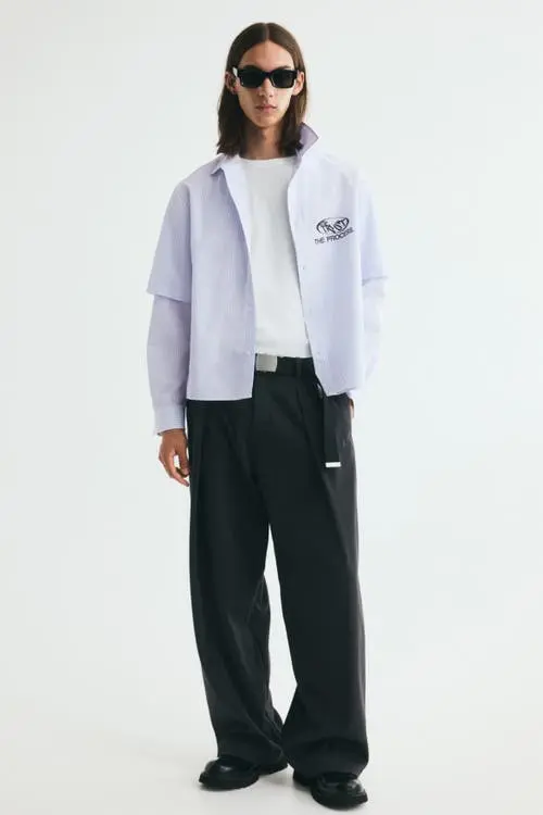 H&M Relaxed-fit Layered-look Printed Shirt