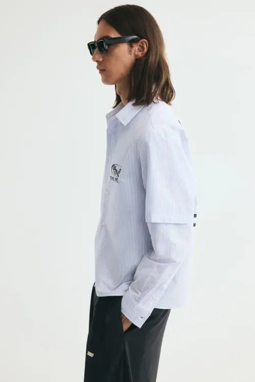 H&M Relaxed-fit Layered-look Printed Shirt