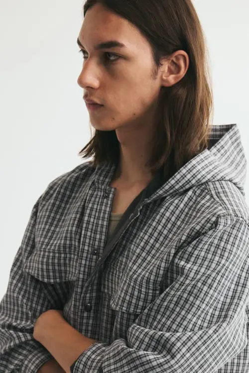 H&M Hooded Cotton Overshirt