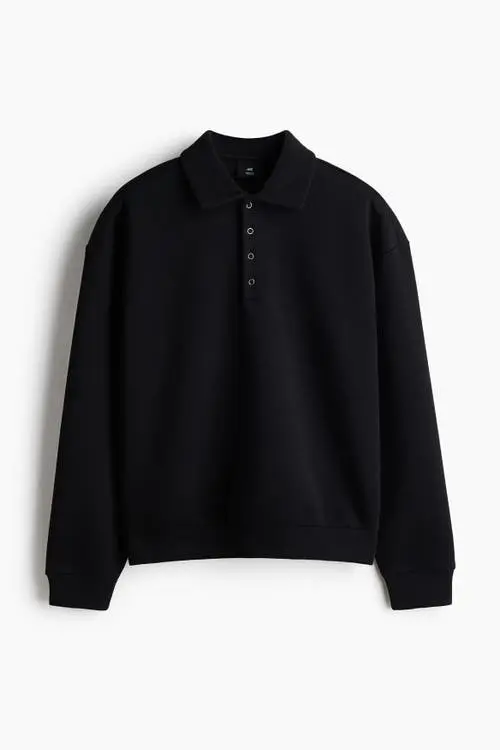 H&M Oversized Scuba Knit Polo Shirt