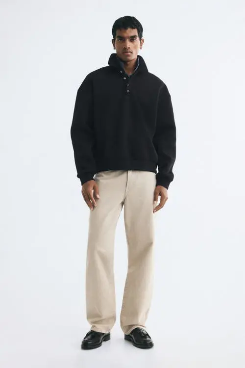 H&M Oversized Scuba Knit Polo Shirt