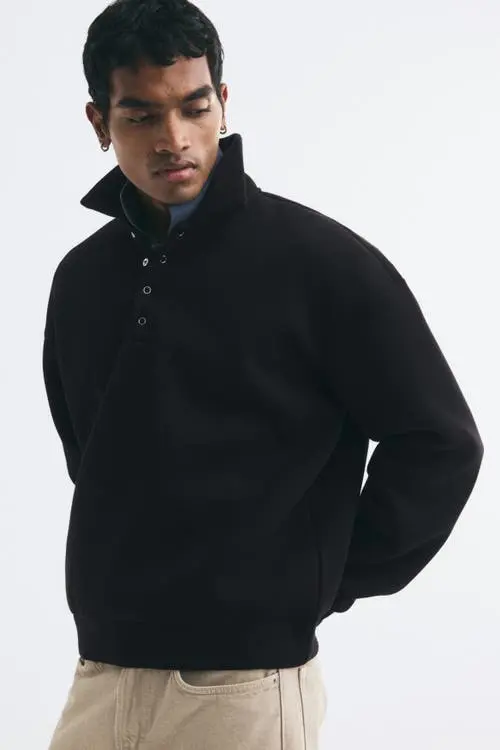 H&M Oversized Scuba Knit Polo Shirt