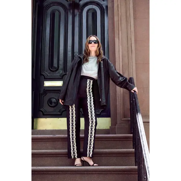 KALLMEYER Nadja Embroidered Silk Trousers - Noir