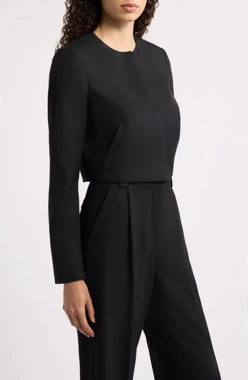 BOSS Jicena Virgin Wool Cropped Jacket
