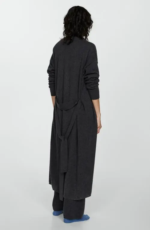 Mango Belted Longline Cashmere Cardigan