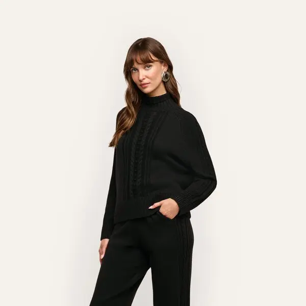 L'Agence Sandrina Turtleneck - Black