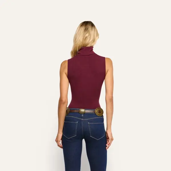 L'AGENCE Ceci Sleeveless Turtleneck - Deep Port