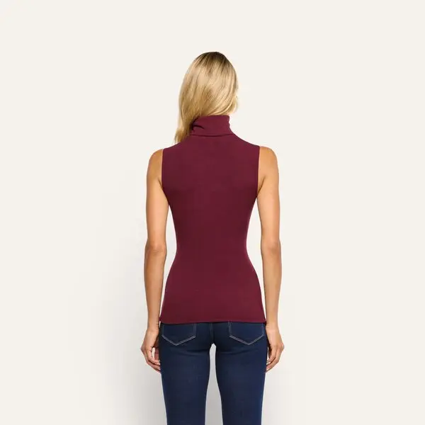 L'AGENCE Ceci Sleeveless Turtleneck - Deep Port