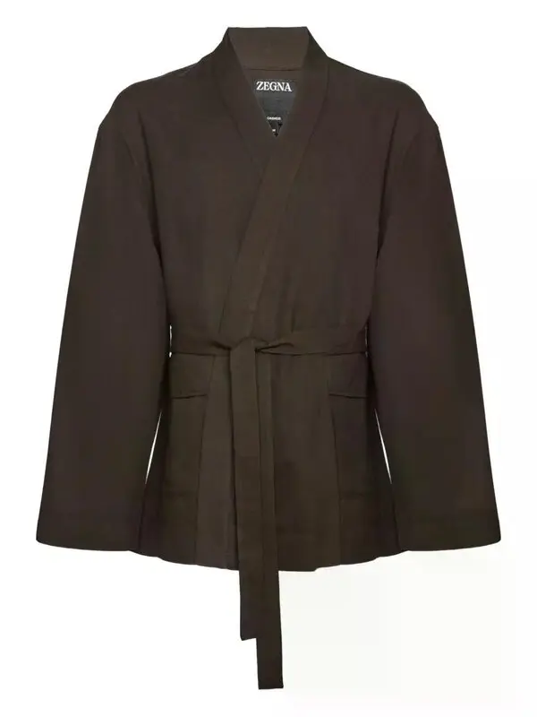 Zegna Belted Jacket - Brown