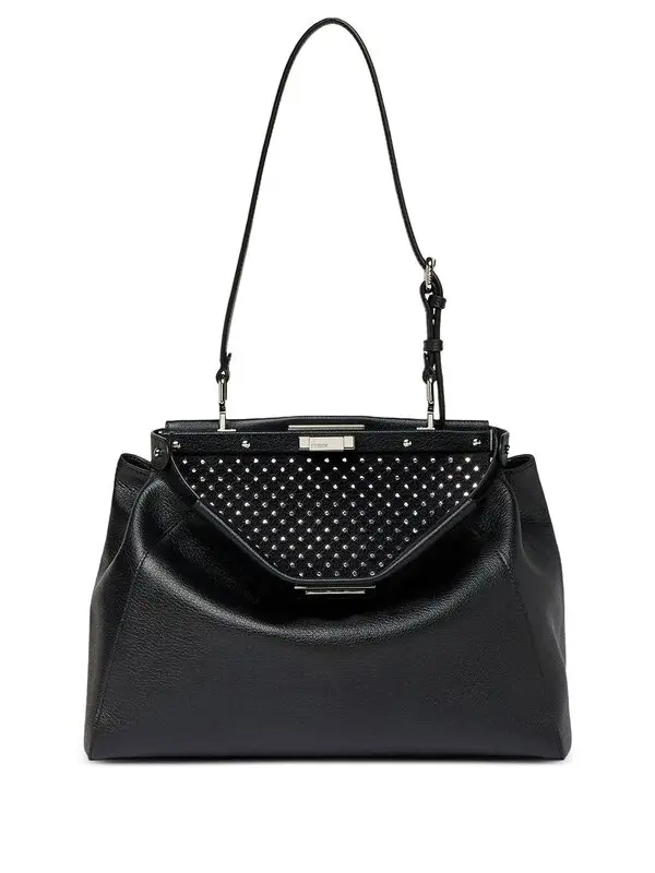 Fendi My Peekaboo® Medium Leather Bag With Embroidered Mirrors