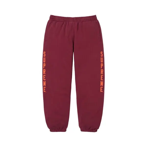 Supreme Washed Logo Sweatpant 'cardinal - Red