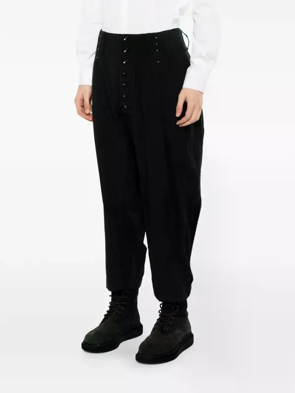 KLASICA Pinstriped Button-front Trousers