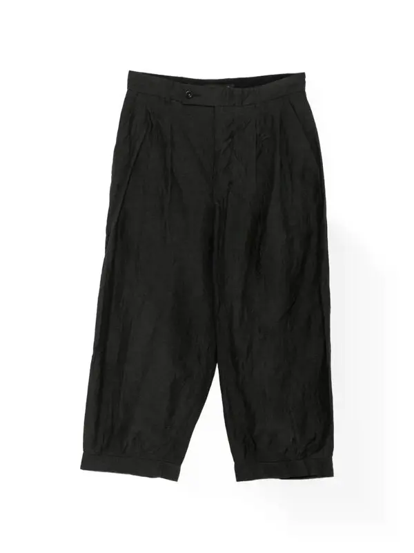 KLASICA Pleated-waist Cropped Trousers