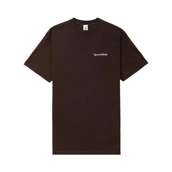 Sporty & Rich Serif Logo T-shirt 'chocolate