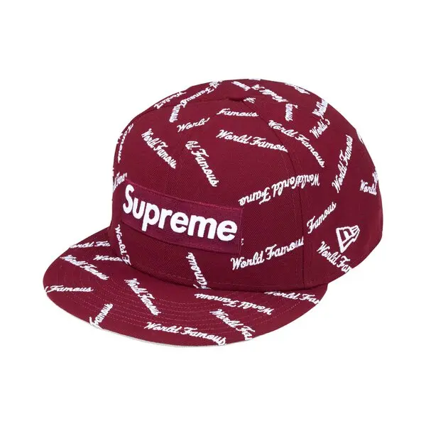 Supreme World Famous Box Logo New Era 'cardinal - Red