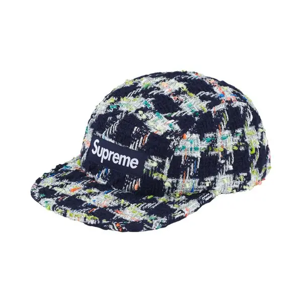 Supreme Metallic Bouclé Camp Cap 'navy - Blue