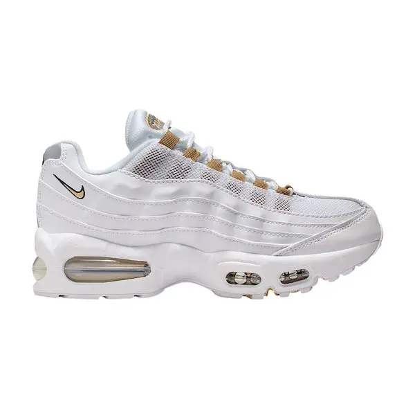 Nike Air Max 95 Big Bubble Gs 'white Black Pearl Metallic Gold - Grey