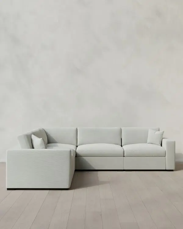 Quince Oasis 5-piece L Sectional In Performance Linen - Silver