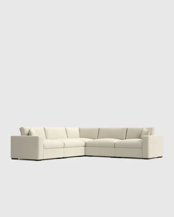 Quince Oasis 5-piece L Sectional In Performance Linen - Silver
