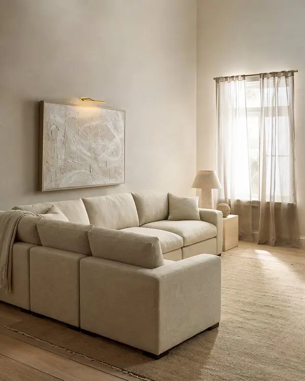 Quince Oasis 5-piece L Sectional In Performance Linen - Silver