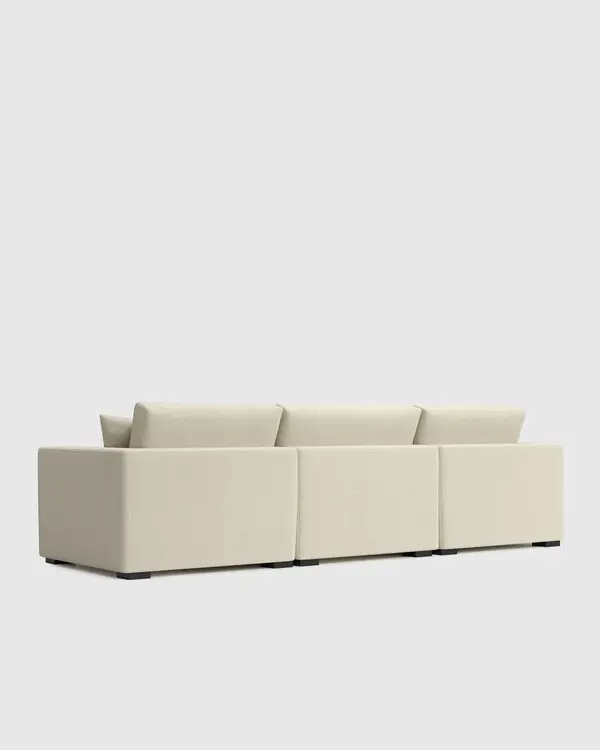 Quince Oasis 4-piece Chaise Sectional In Performance Linen - Silver