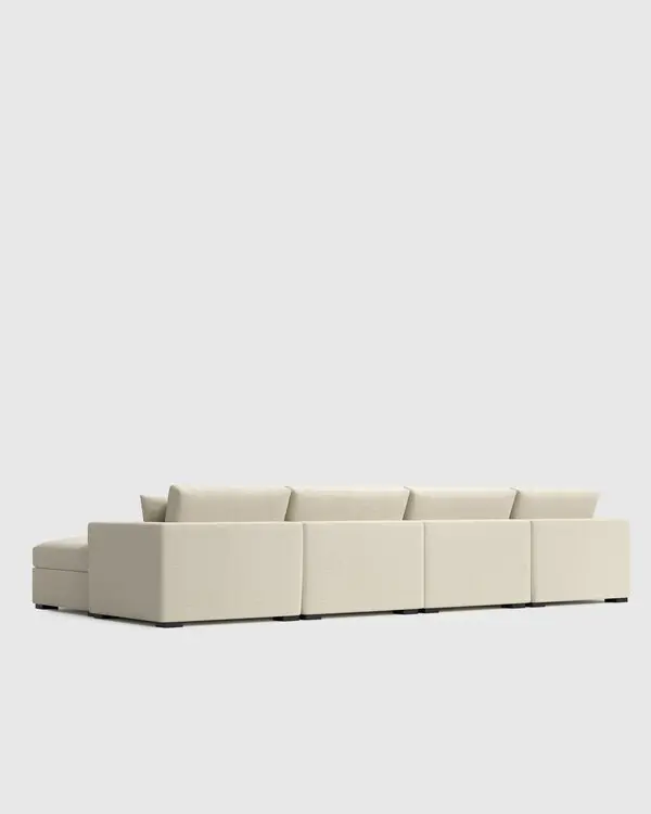 Quince Oasis 6-piece U Sectional In Performance Linen - Ivory