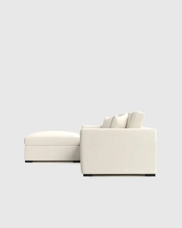 Quince Oasis 4-piece Chaise Sectional In Performance Chenille Linen Blend - Eggshell