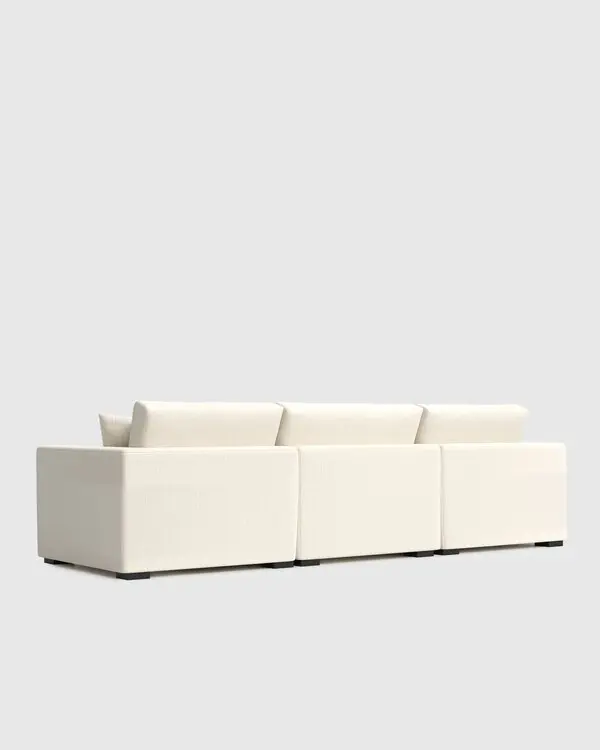 Quince Oasis 4-piece Chaise Sectional In Performance Chenille Linen Blend - Eggshell