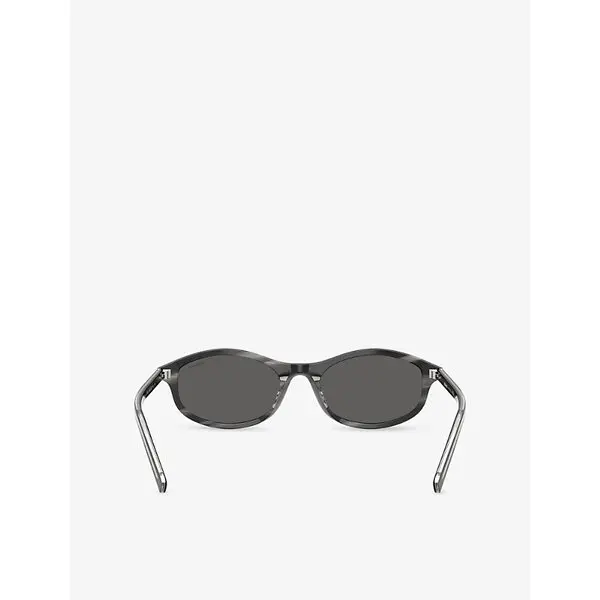 Prada Pr D17s Oval-frame Acetate Sunglasses