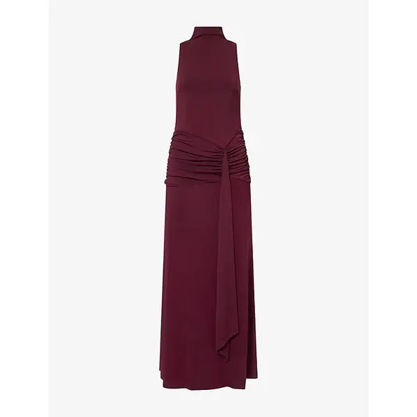 PRETTY LAVISH Solace Halterneck Stretch-jersey Maxi Dress